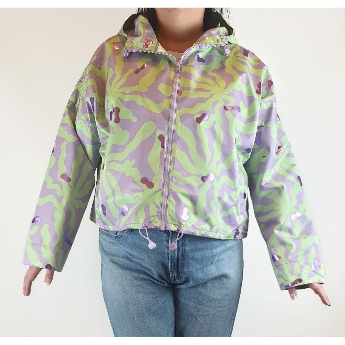 Gorman green and purple print raincoat size 16 – Dear Little Panko