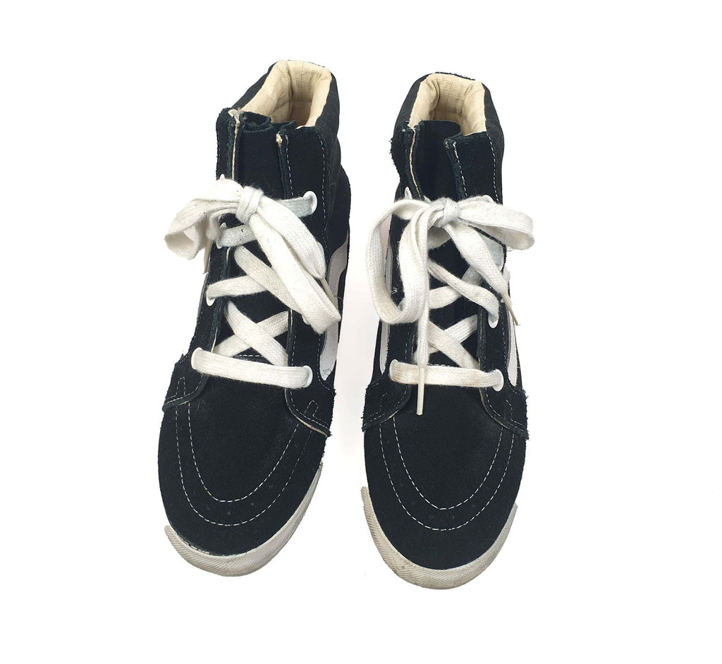 Vans black and white wedge high top shoes size 10.5 – Dear Little Panko