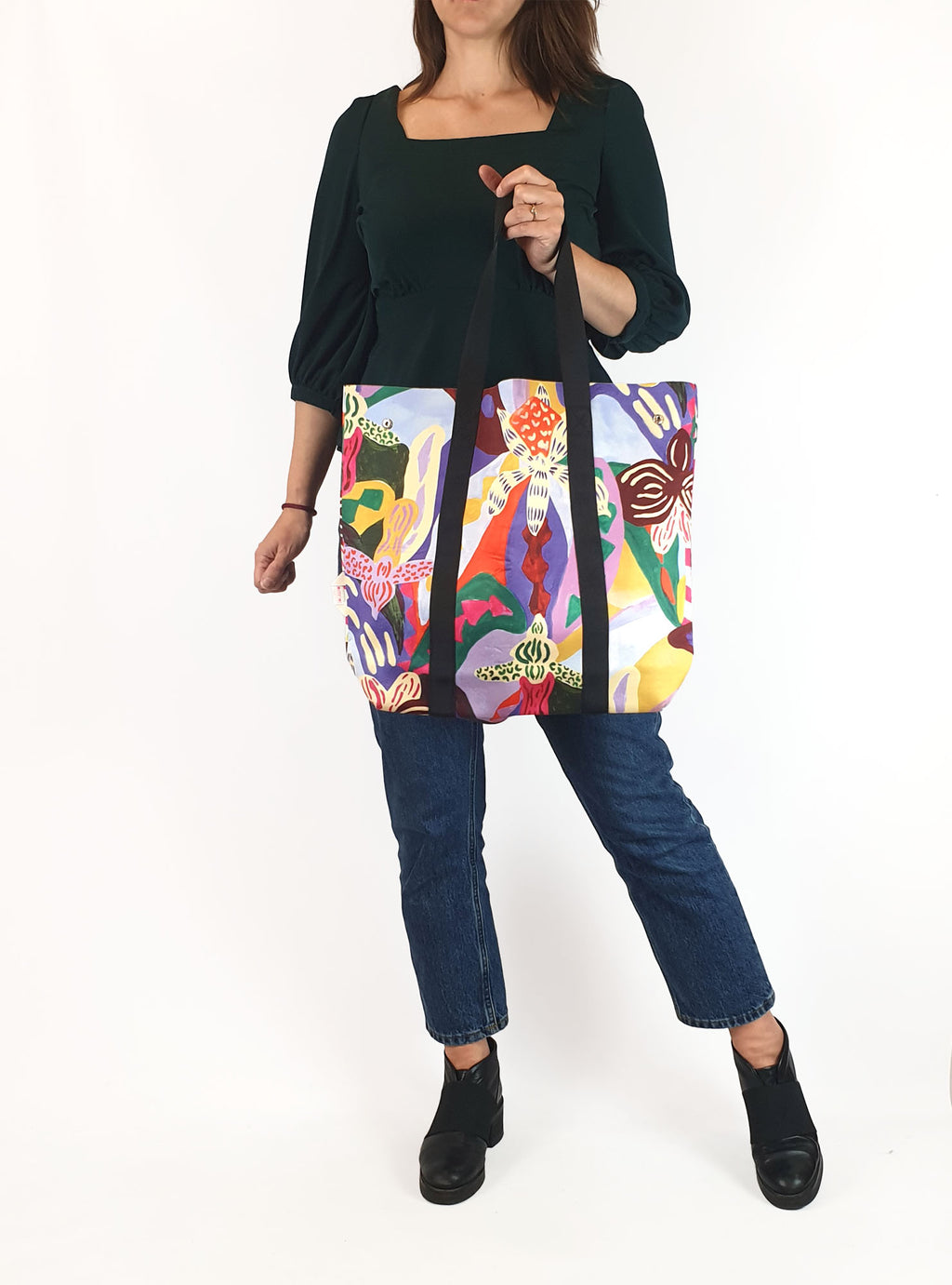 Gorman colourful tote, wetsuit style fabric – Dear Little Panko