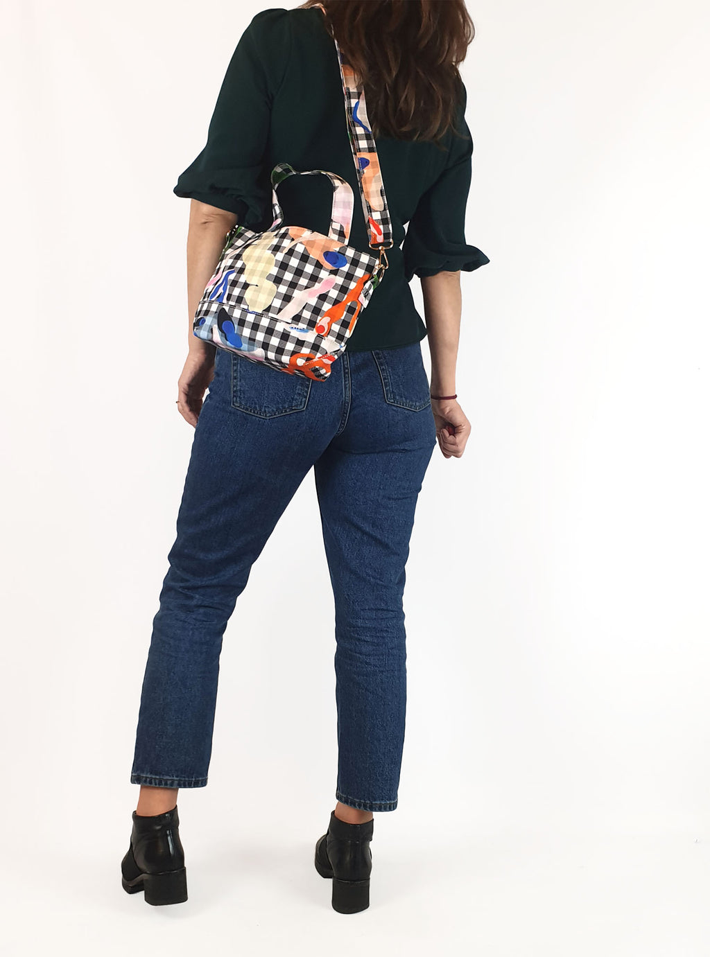 Gorman gingham print small adjustable bag – Dear Little Panko