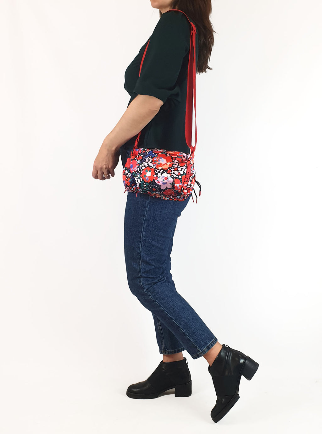 Gorman red floral adjustable small bag – Dear Little Panko