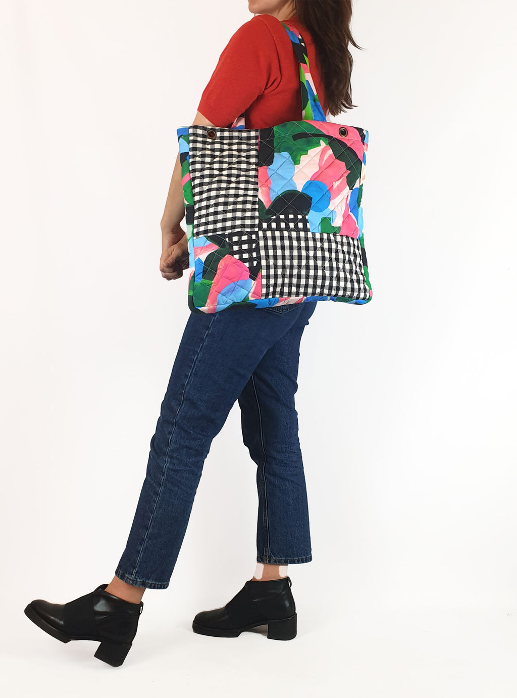 Gorman quilted gingham print tote – Dear Little Panko