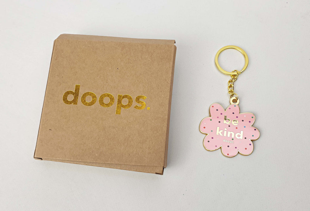 Doops pink "be kind" key ring – Dear Little Panko